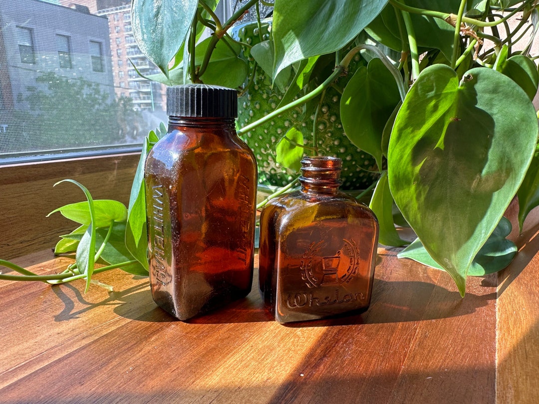 Vintage Medicine / Apothecary Amber Glass Bottles From Pharmacy - Etsy