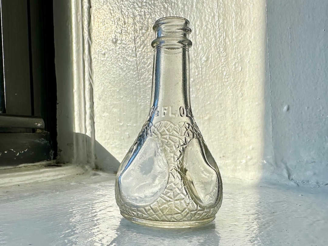 Vintage Glass Vase Small Unique Gift for Chef Bud Vase Textured Glass ...