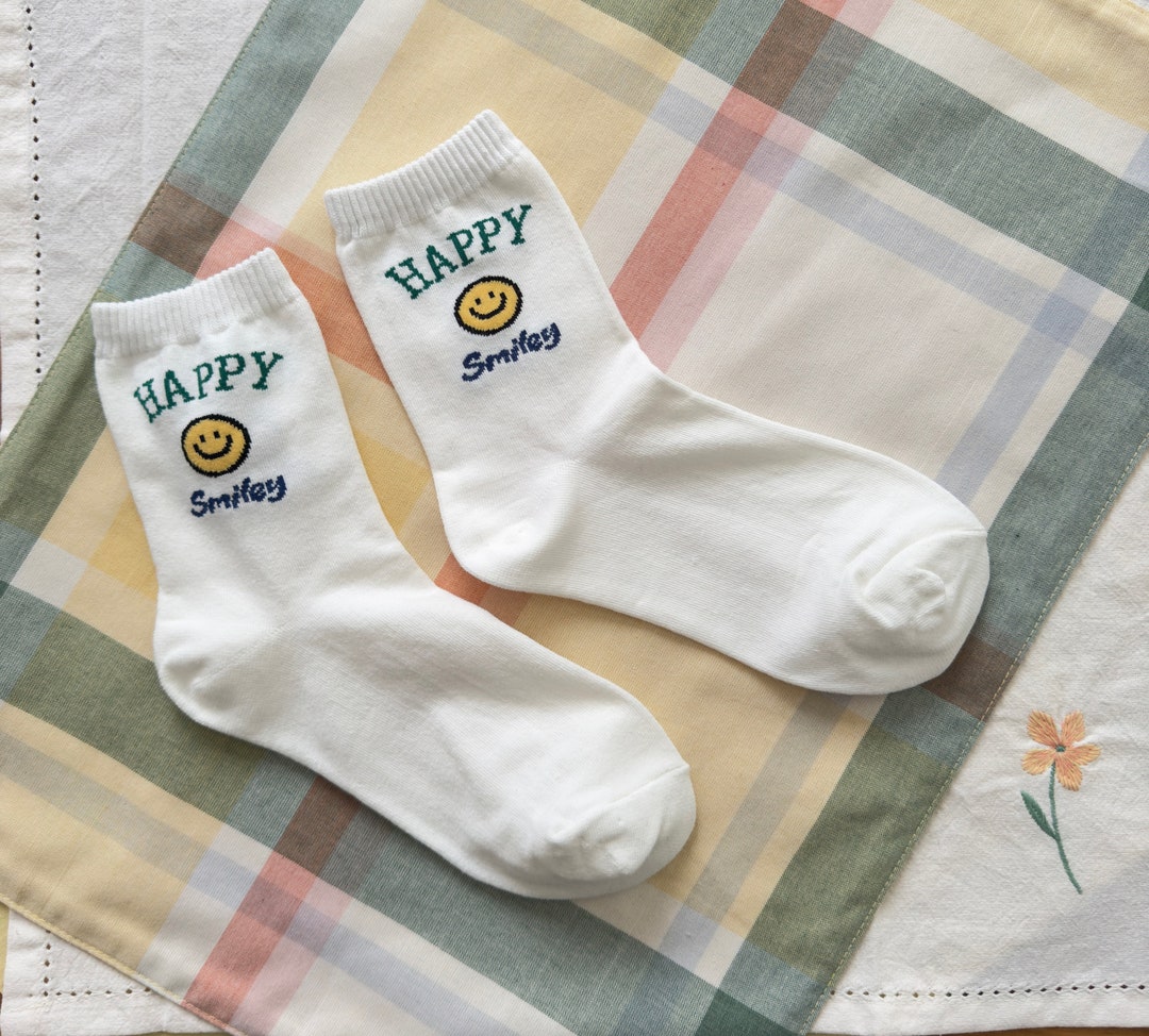 Smiley Face Socks for Women/cute and Fun Socks With Happy Face/made in ...