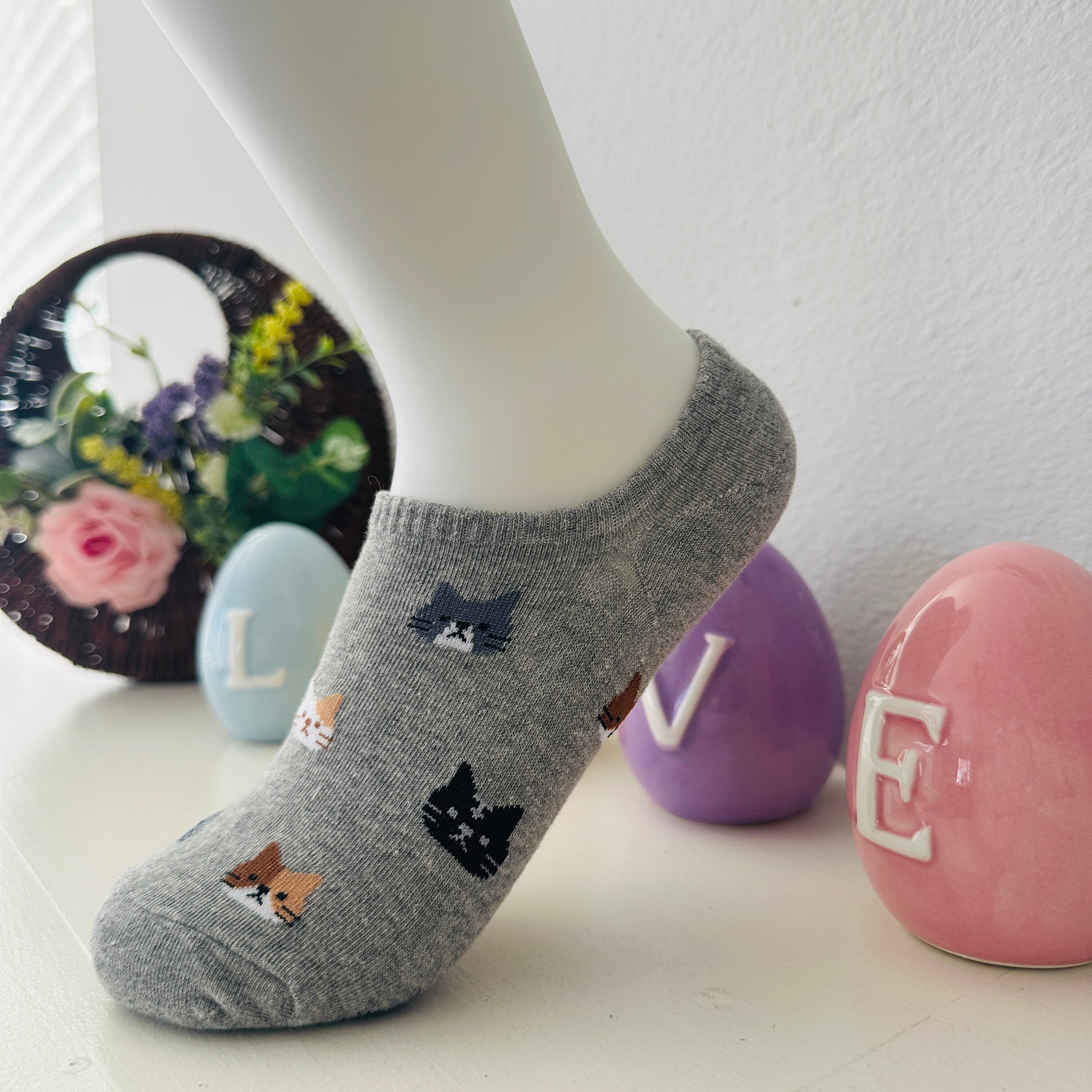 Cat Ankle Socks, Women's Cotton Blend, Set of 3 - Etsy