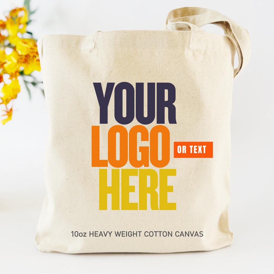 Custom Logo Canvas Tote Bag: Personalized Shopping Bag - Etsy