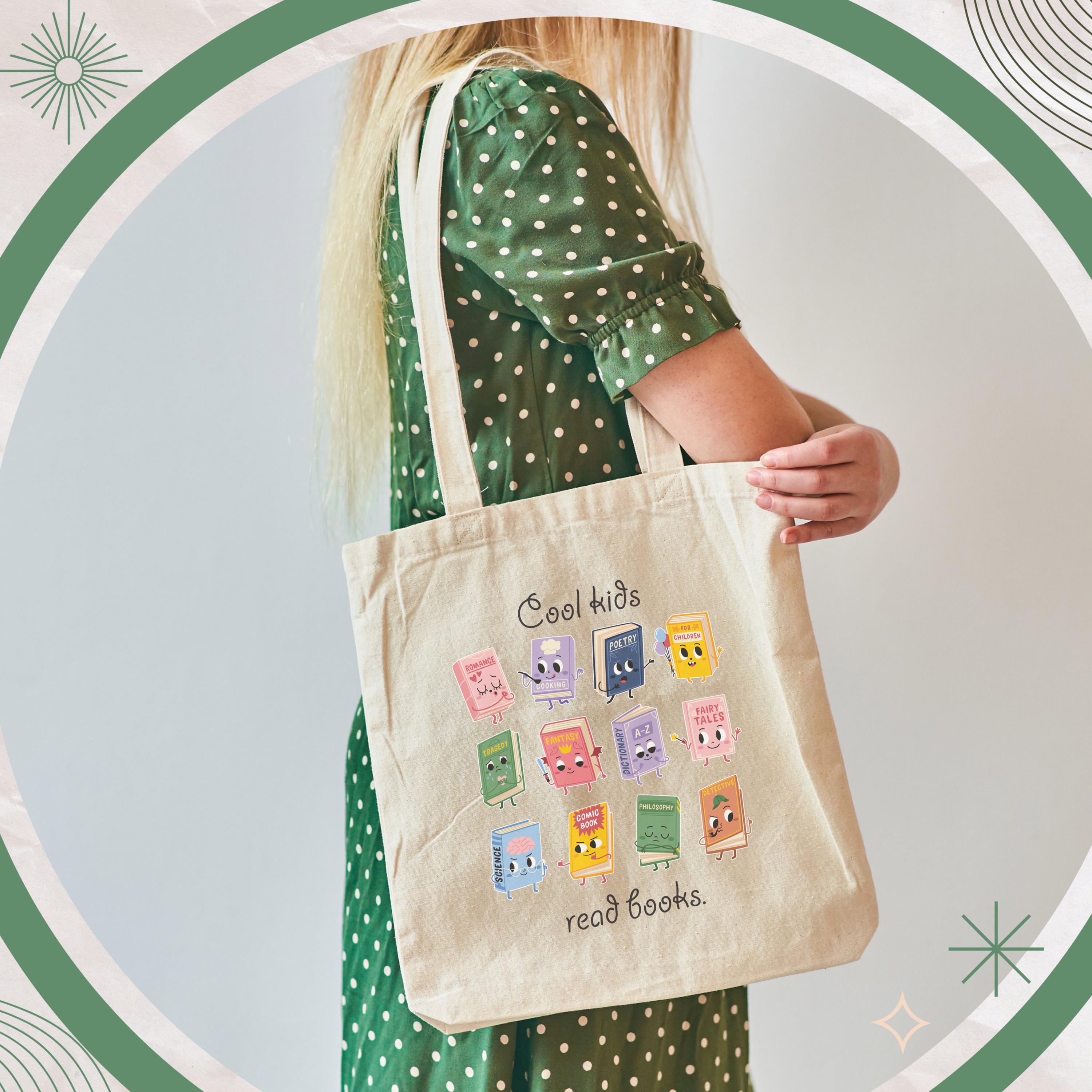 Kids "kids Read Books" Canvas Tote Bag - Etsy
