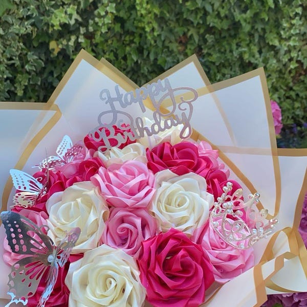 Glitter Roses Bouquet - Etsy UK