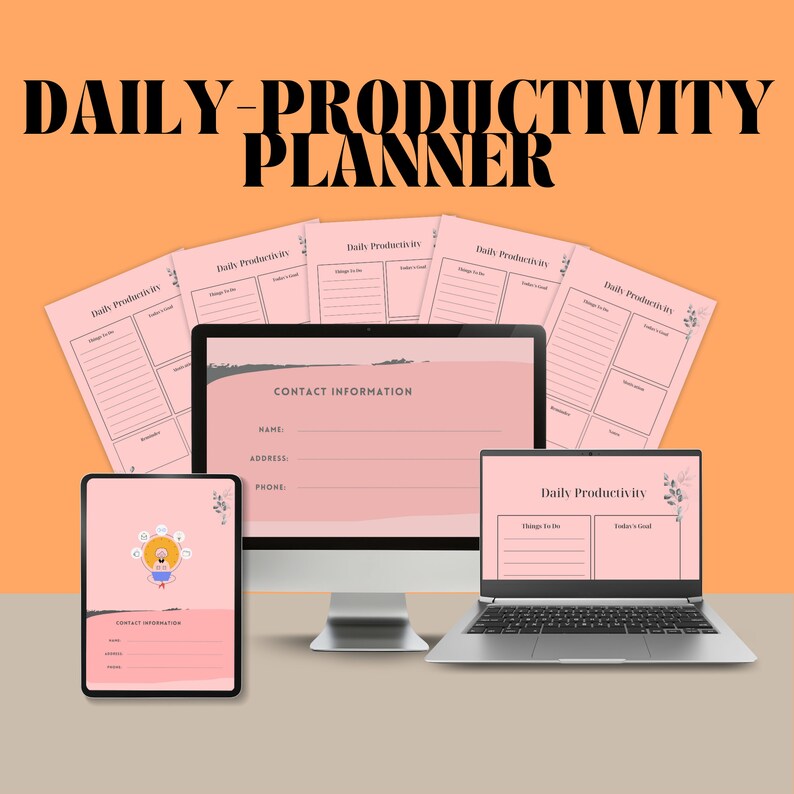 Daily Productivity Planner Printable Ultimate Life Journal Binder Daily ...