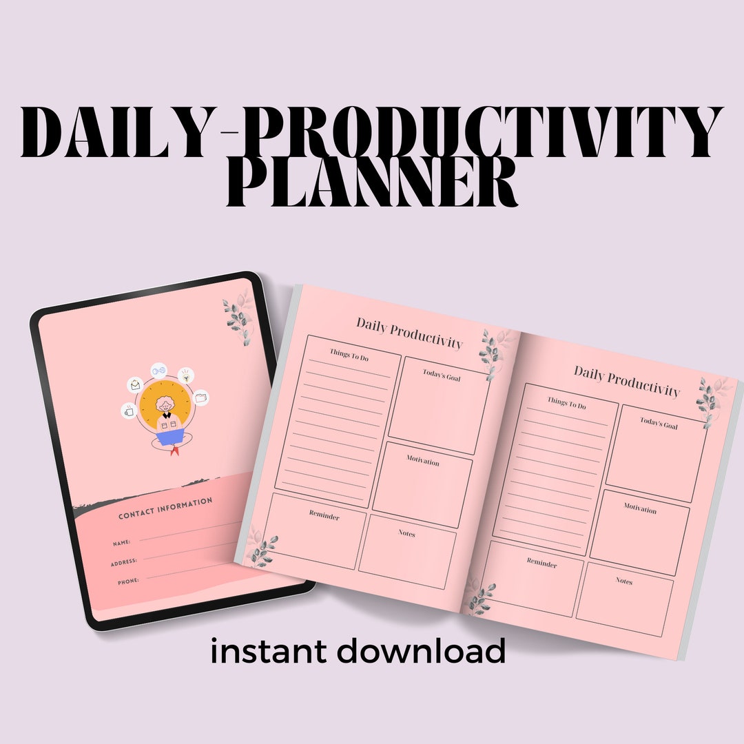 Daily Productivity Planner Printable Ultimate Life Journal Binder Daily ...