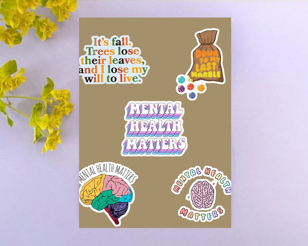 Mental Health Matters Stickers for Laptop, Water Bottles, Journals ...