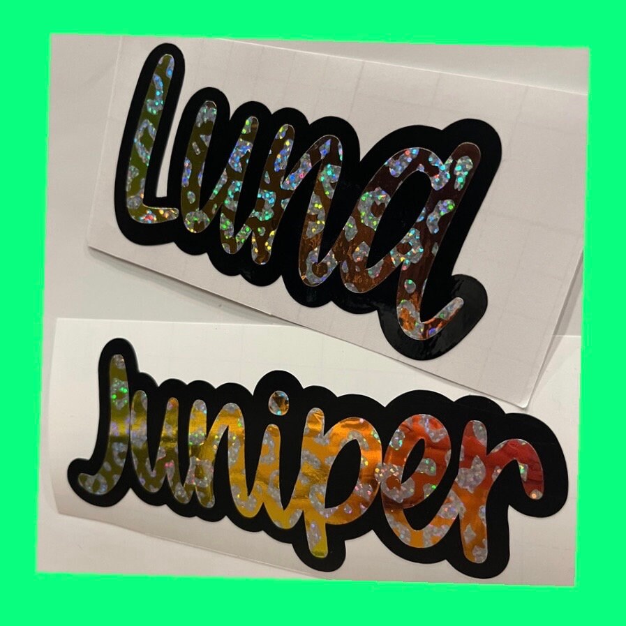 Personalized Holographic Leopard Decal - Etsy
