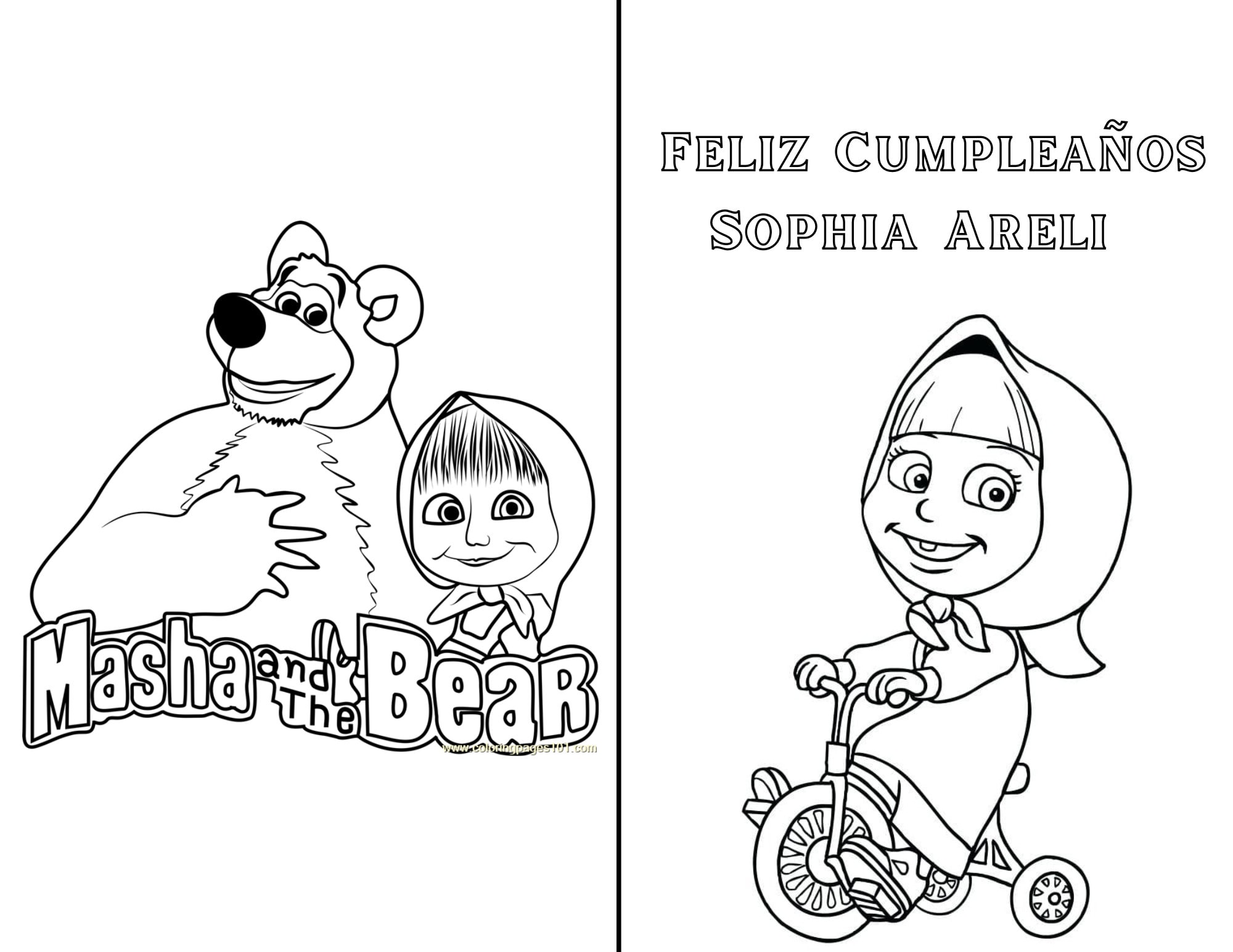 Masha and the Bear Coloring Book - Etsy
