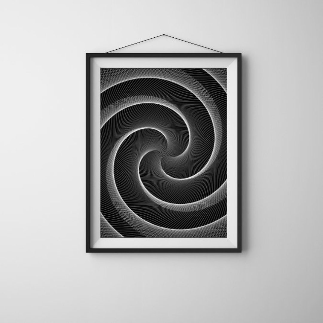 Abstract White Swirl | Trippy Digital Download Modern Wall Art ...