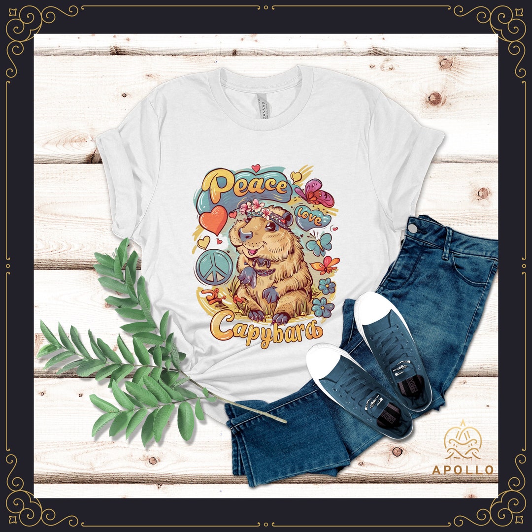 Peace, Love & Capybaras, Vintage Capybara Shirt, Capybara Graphic Tees ...