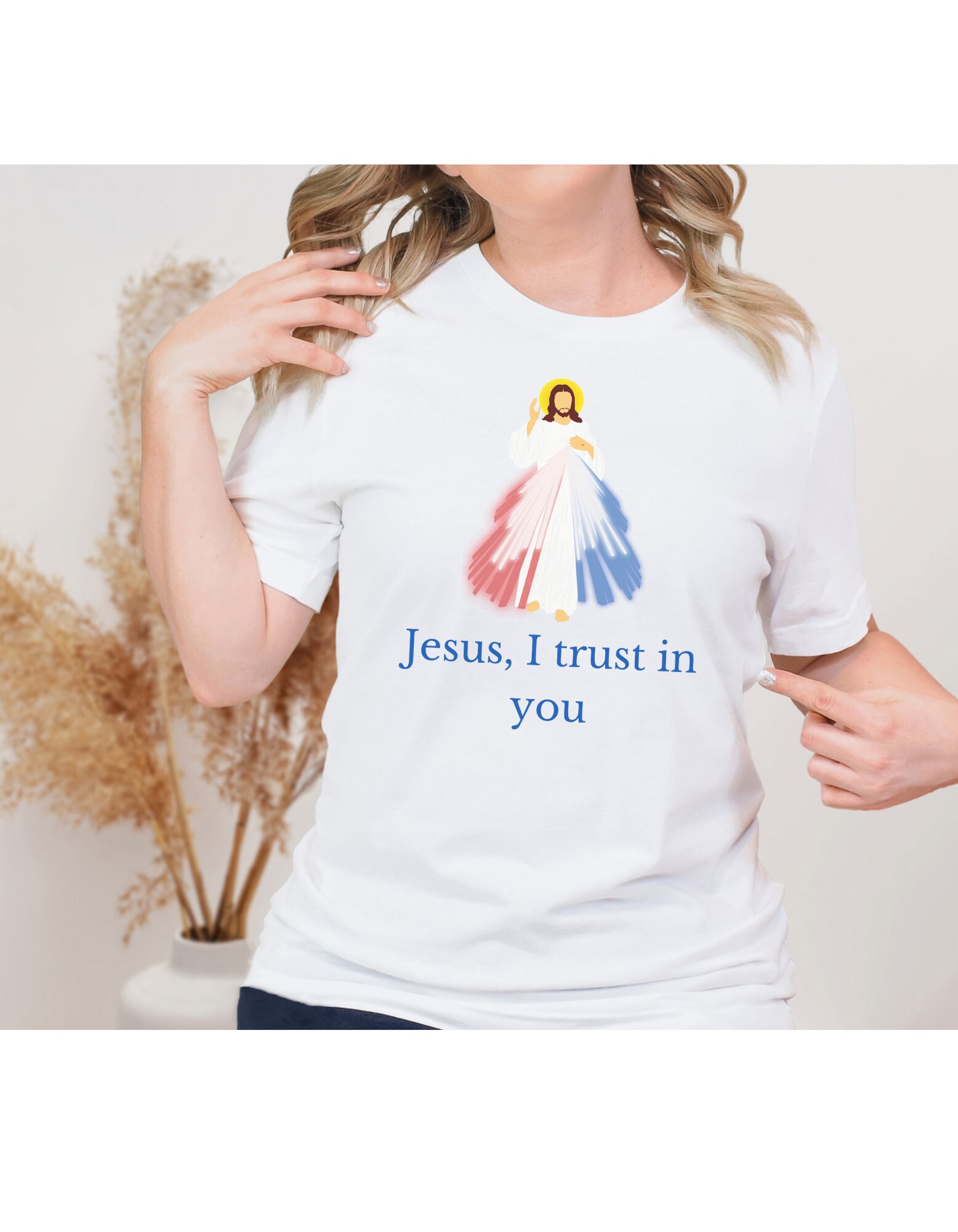 Jesus I Trust in You T-shirt, Short Sleeve, Divine Mercy, Bella Tshirt ...