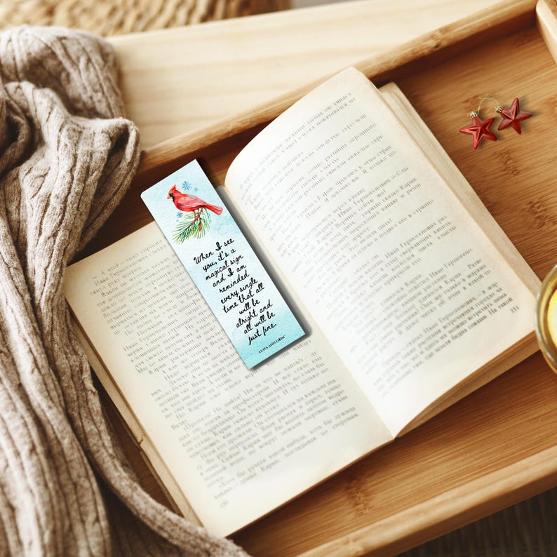 Red Cardinal Bookmark | Grieving | Inspiring Quote | - Etsy