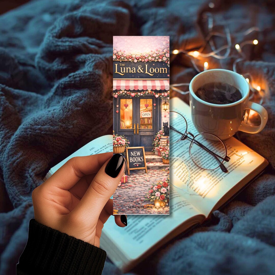 Bookshop Storefront Bookmark | the Luna and Loom | Valentine's Day - Etsy