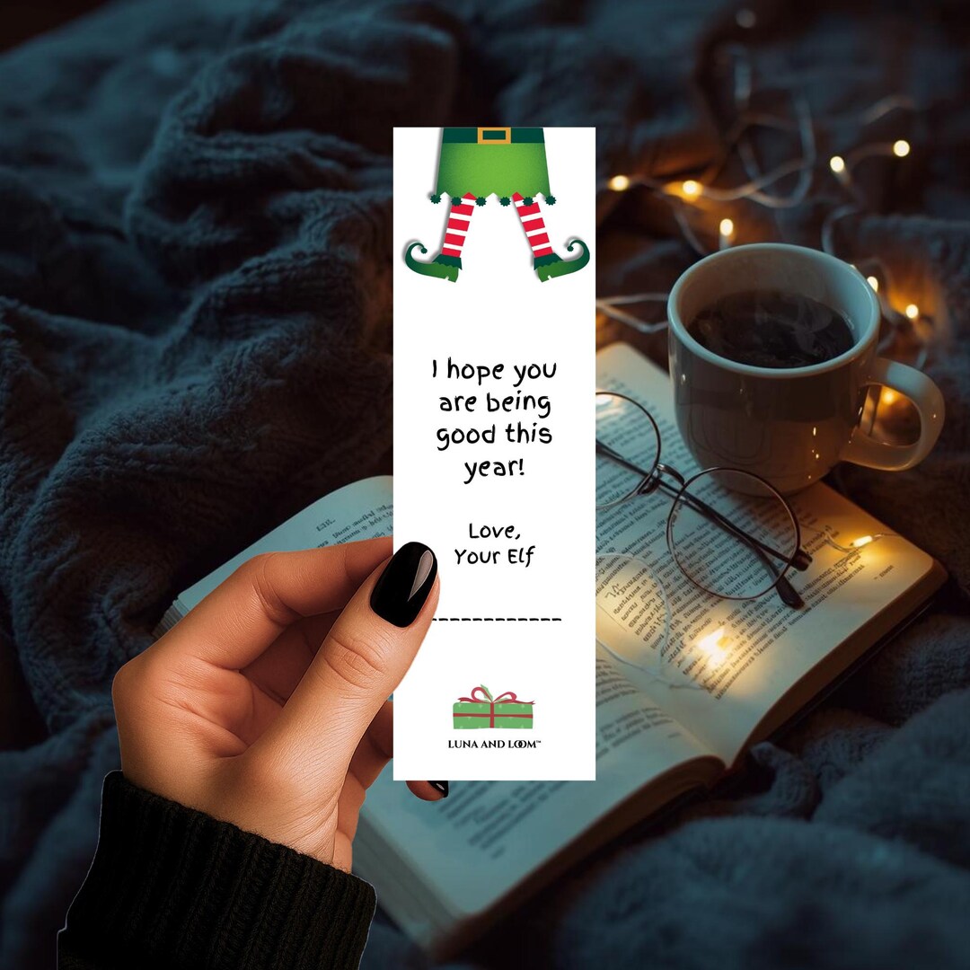 Elf on the Shelf | Good List | Bookmark for Kids | Reading and Books - Etsy