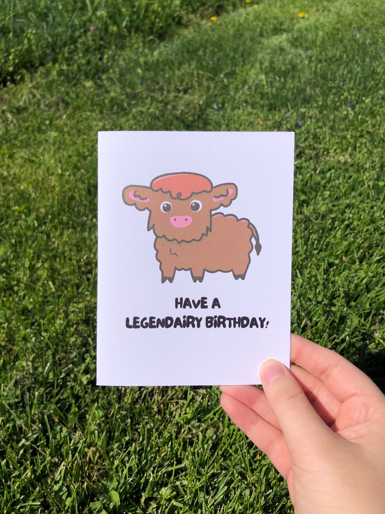 Legendairy Cow Birthday Card - Etsy