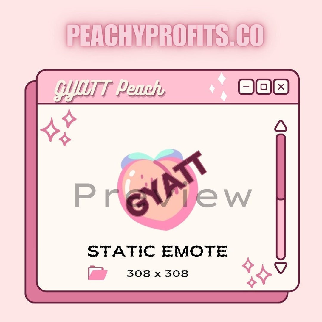 GYATT Peach Emote, Static Peachy Emote Twitch Emote Discord Emote ...