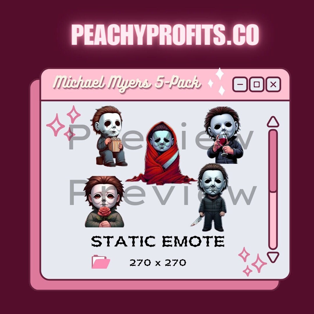 Michael Myers Emote Bundle 5-Pack Anime Chibi emote Twitch Emote ...