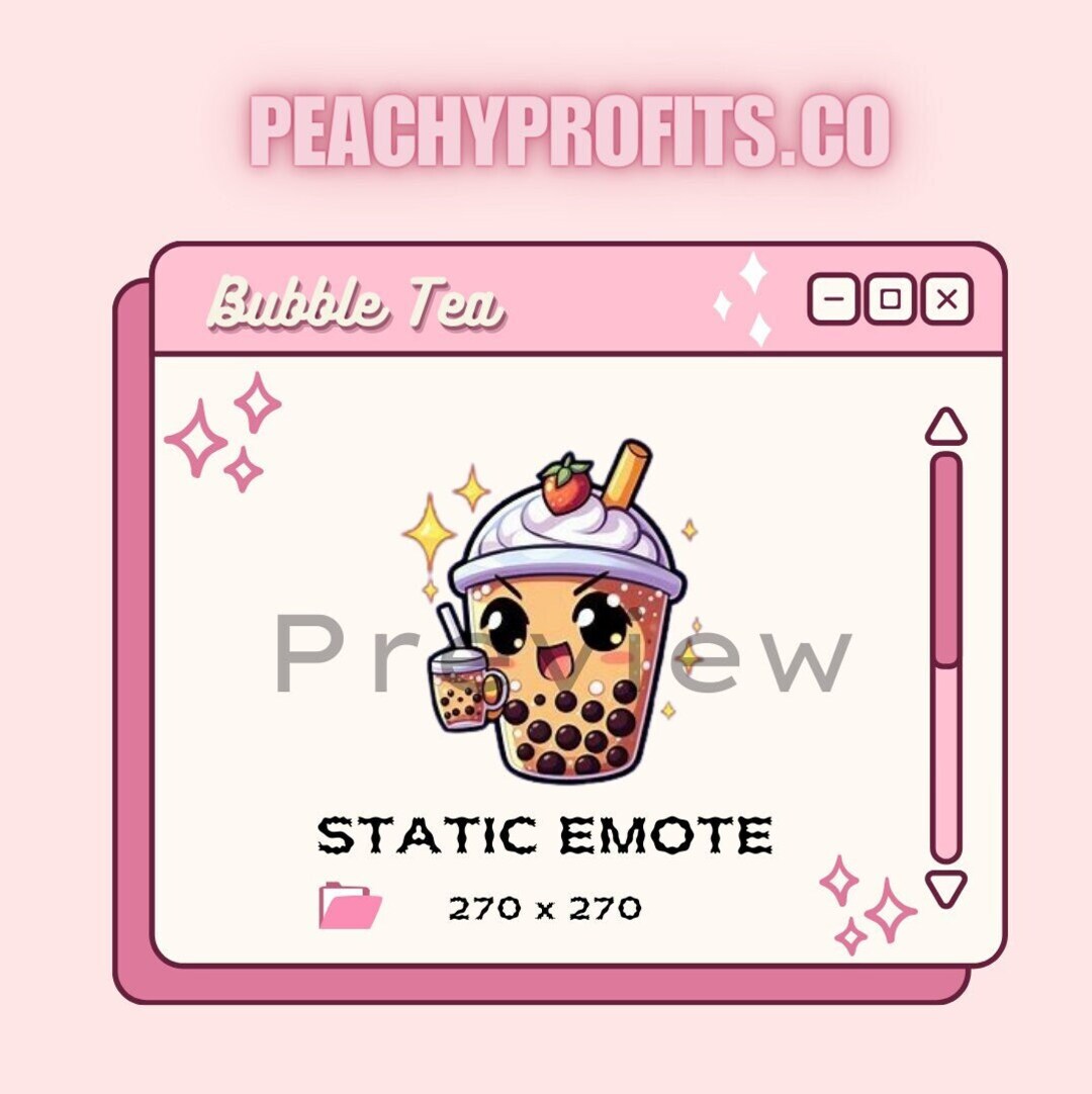 Bubble Tea Emote, Boba Emote Twitch Emote Discord Emote Youtube Emote ...