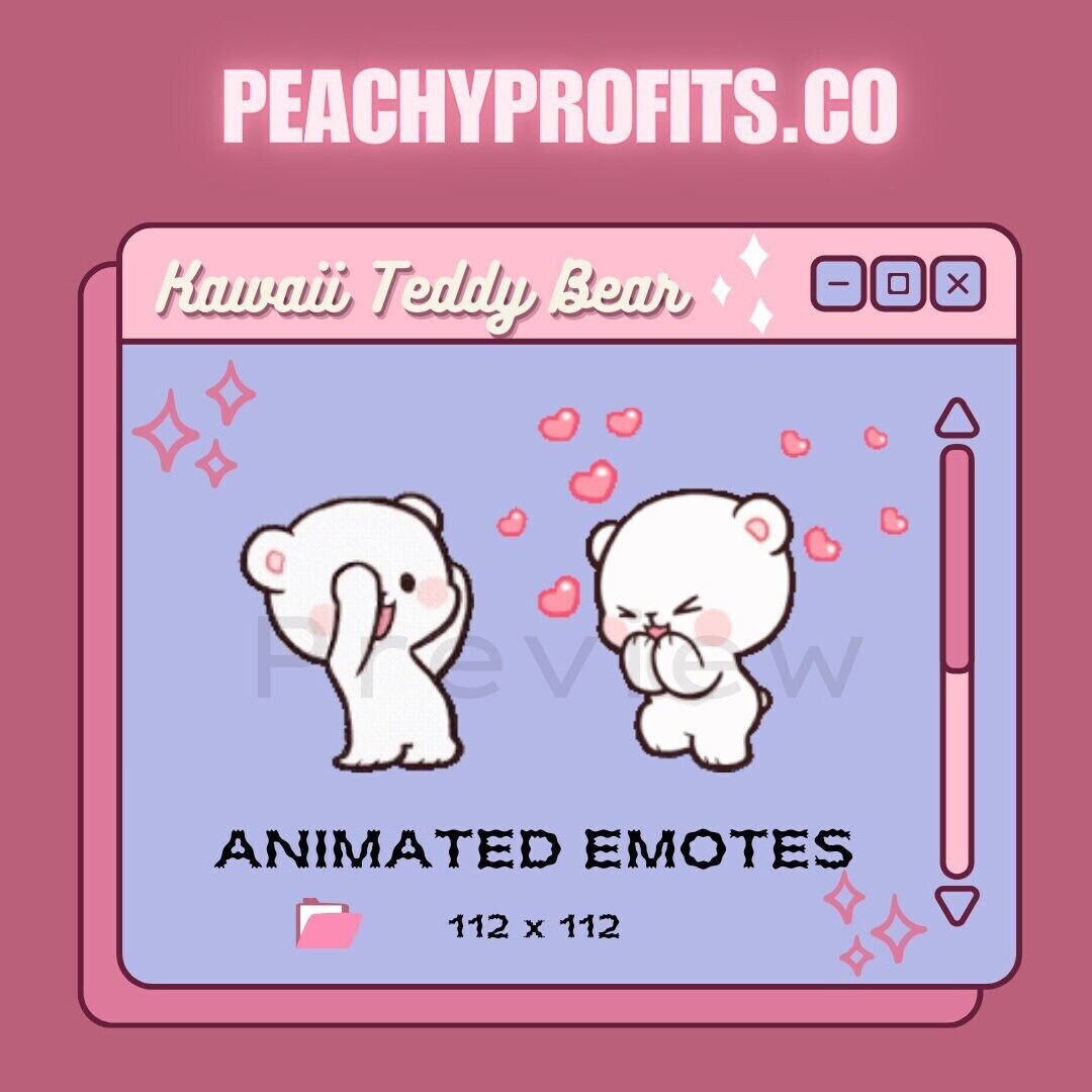Kawaii Teddy Bear Emote, Animated Emote Twitch Emote Discord Emote ...
