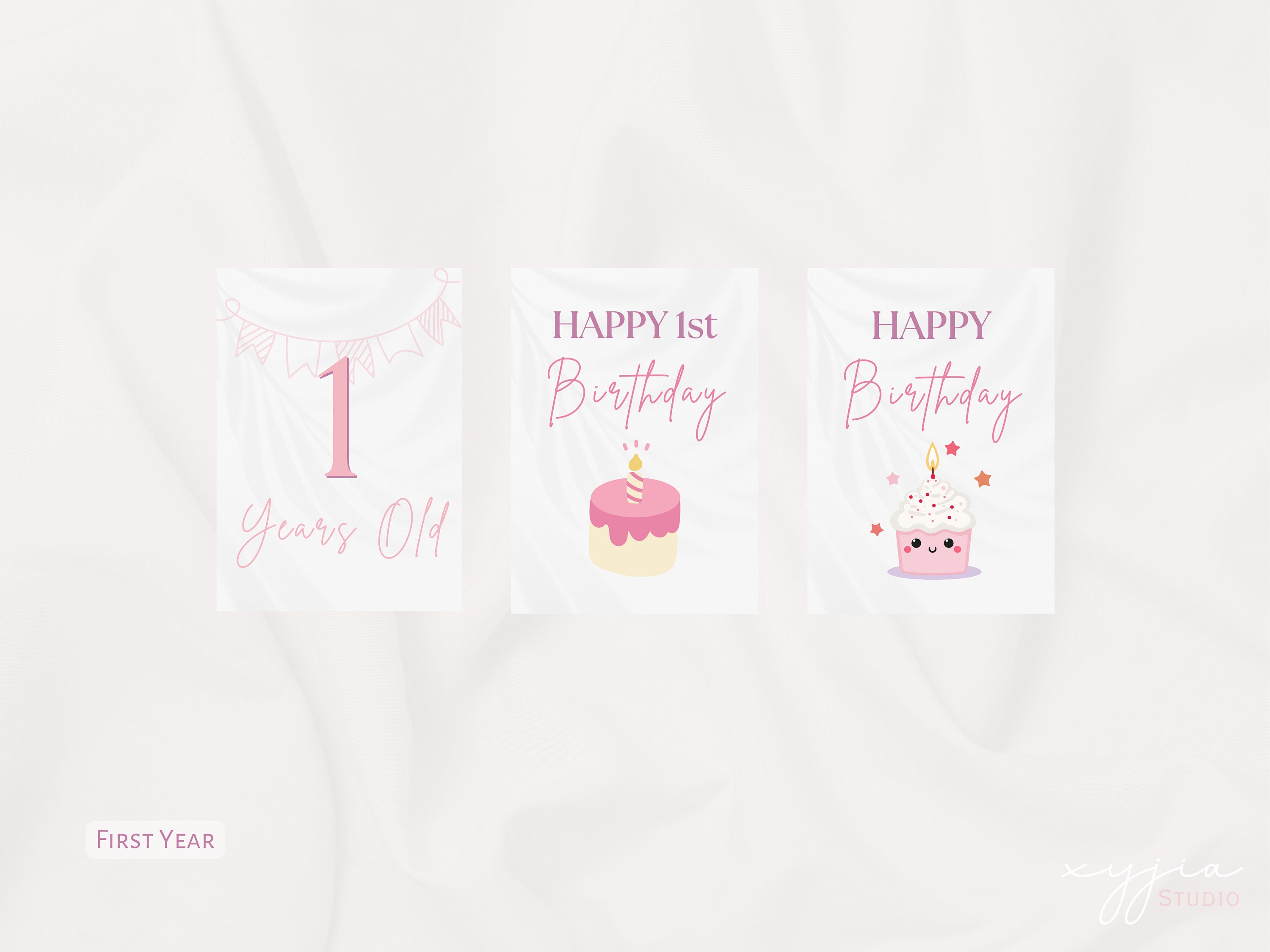 Printable Pink Baby Girl Baby Shower Monthly Milestone & Baby First ...