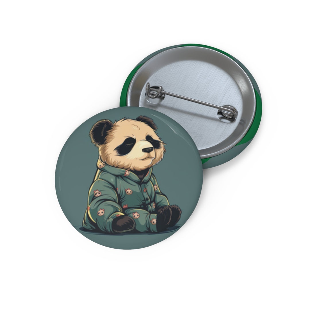 Sleepy Panda Button Pin Colorful Button Pin Cute Pins - Etsy