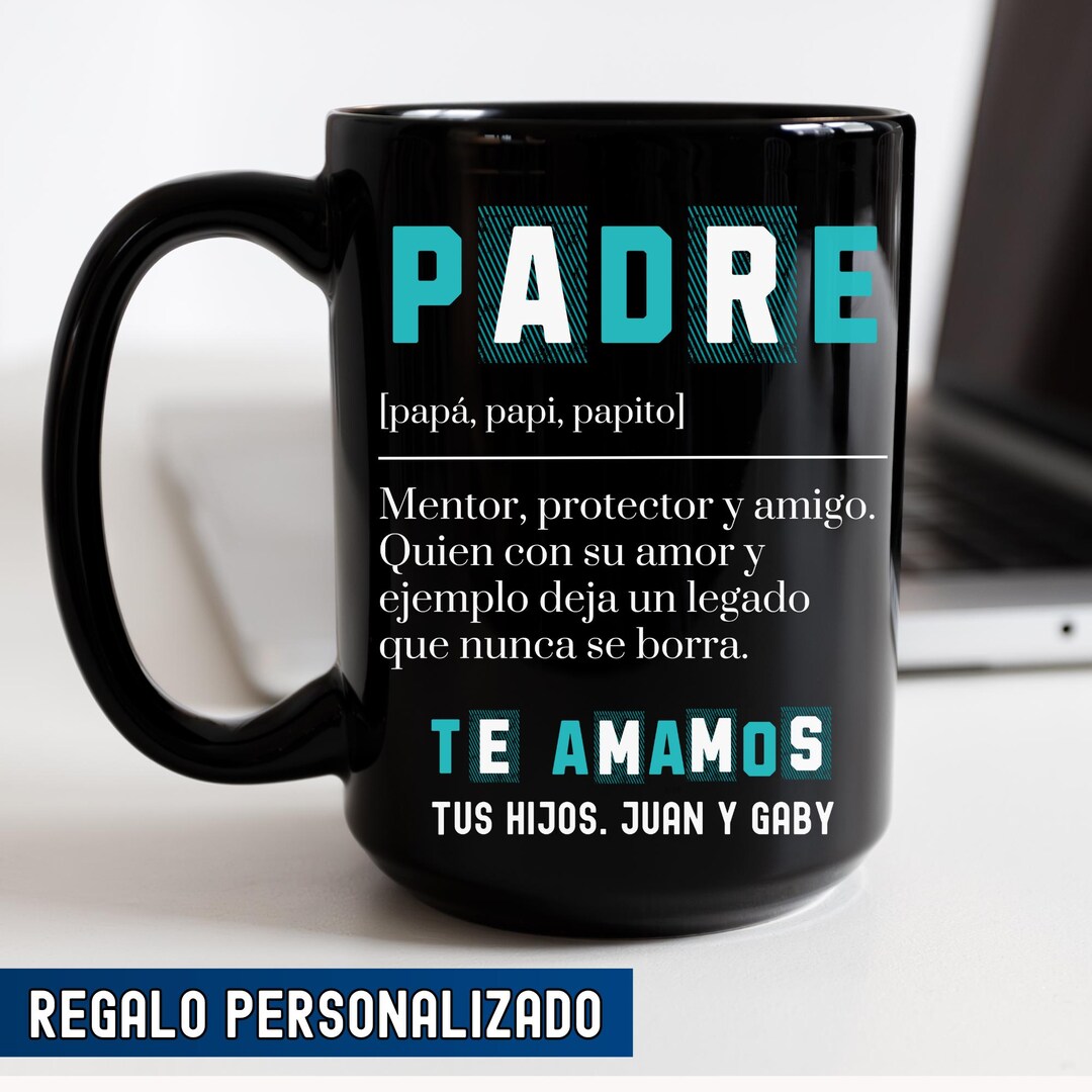Padre Definition Mug, Personalized Dad Gift in Spanish, Taza Para Papa ...
