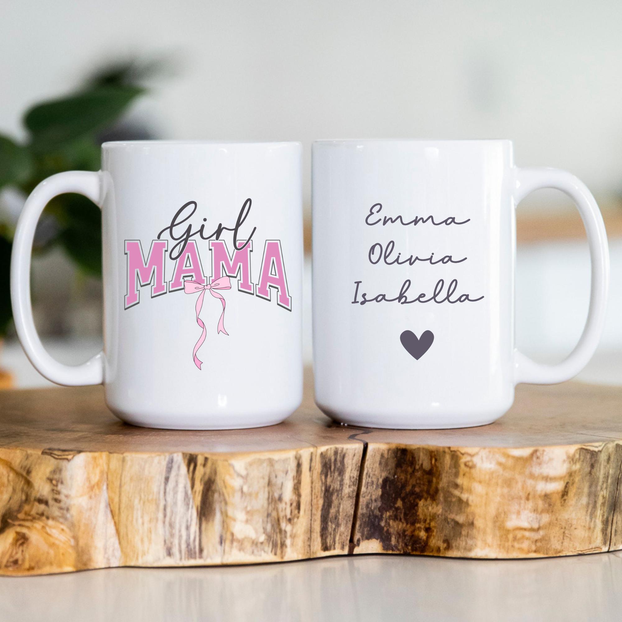 Personalized Girl Mama Mug, Custom Mom Mug With Kids Names, Mother’s ...