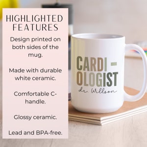Custom Cardiologist Mug, Cardiologist Mug, Personalized Gift for ...
