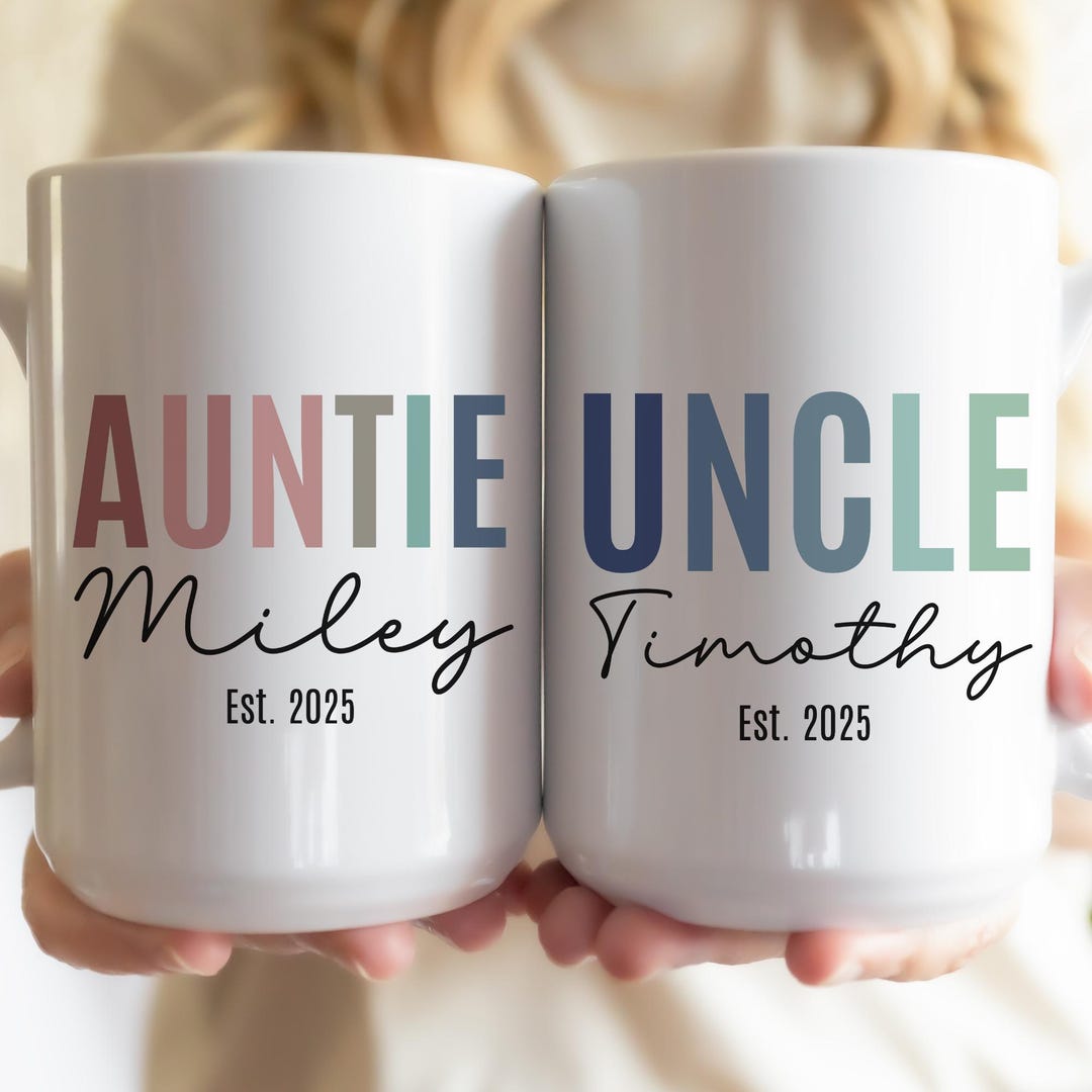 Personalized Aunt & Uncle Coffee Mug: Baby Announcement Gift - Etsy