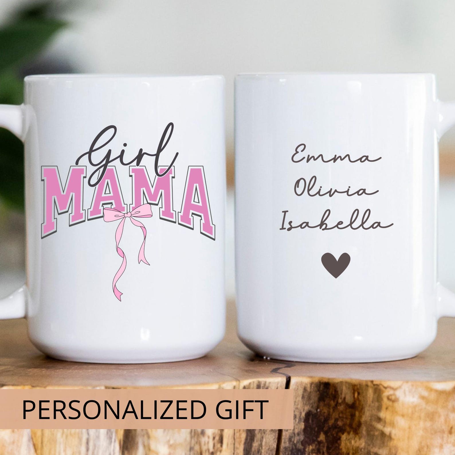 Personalized Girl Mama Mug, Custom Mom Mug With Kids Names, Mother’s ...