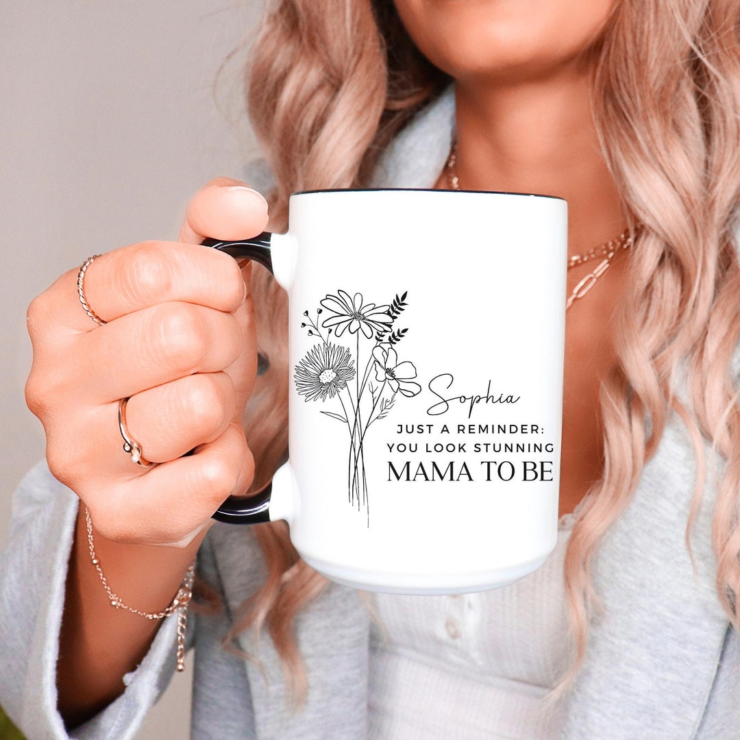 Custom Expecting Mom Mug: Floral New Mom Gift - Etsy