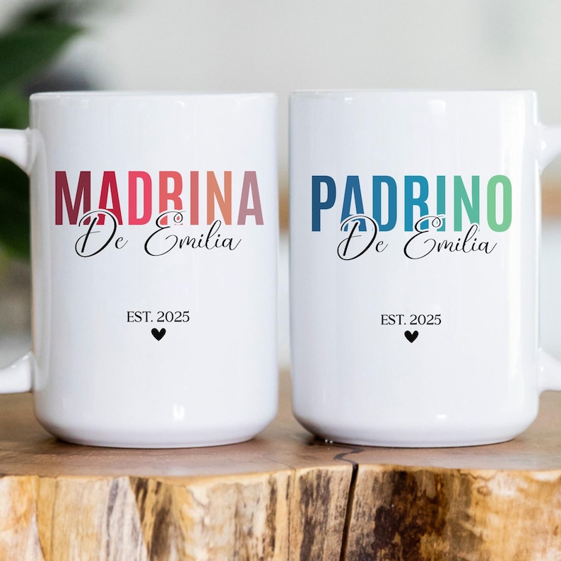 Madrina Y Padrino Mugs, Padrinos Proposal in Spanish Bautizo, Spanish ...