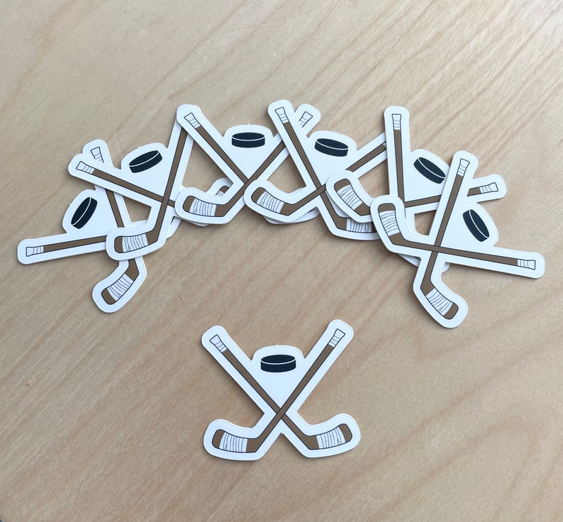 Hockey Sticker - Sticks and Puck - Etsy