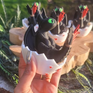 Toothless Egg Valentine's Figurine, 3D Printed Toy, How to Train Your ...