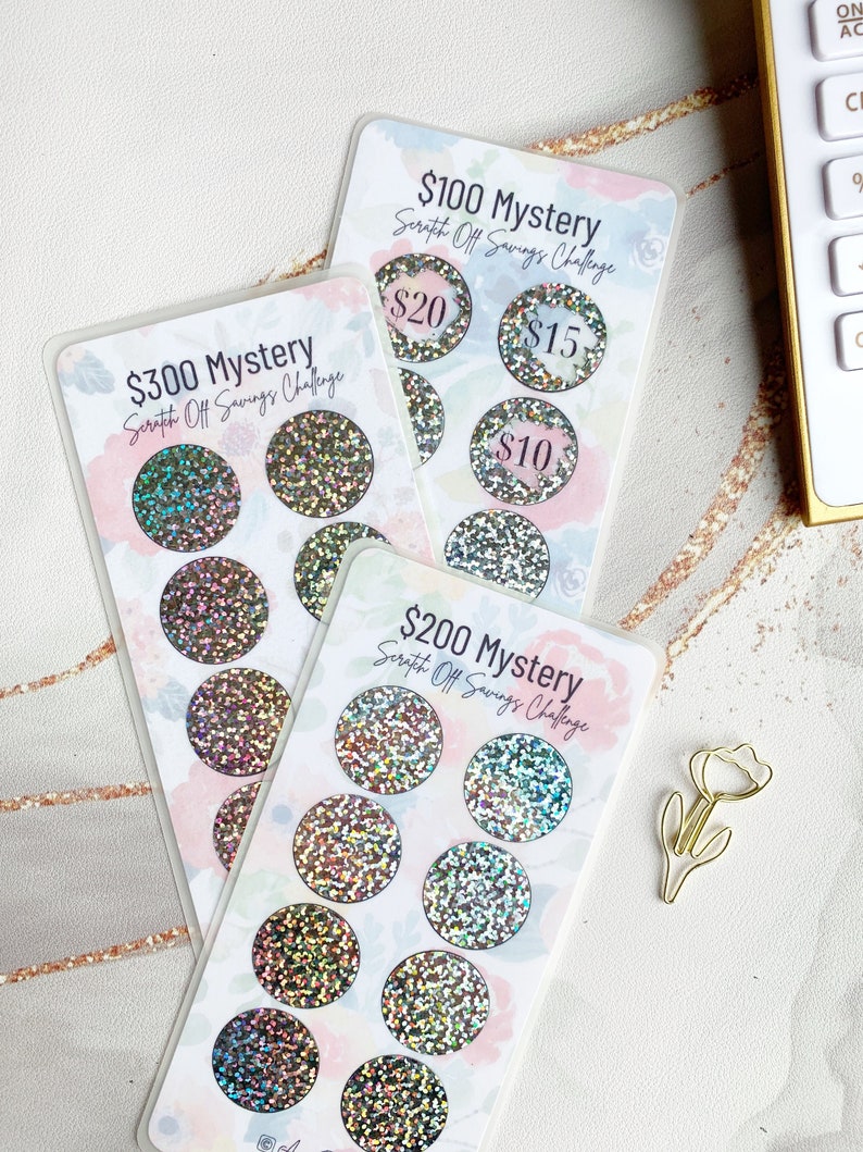 Mystery Scratch off Savings Tracker: Cash Envelope Challenge for Small ...