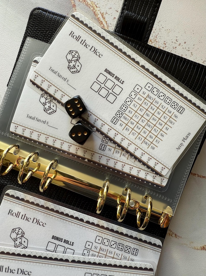 Roll the Dice, Savings Challenge Tracker: A6 Cash Budgeting Envelope ...