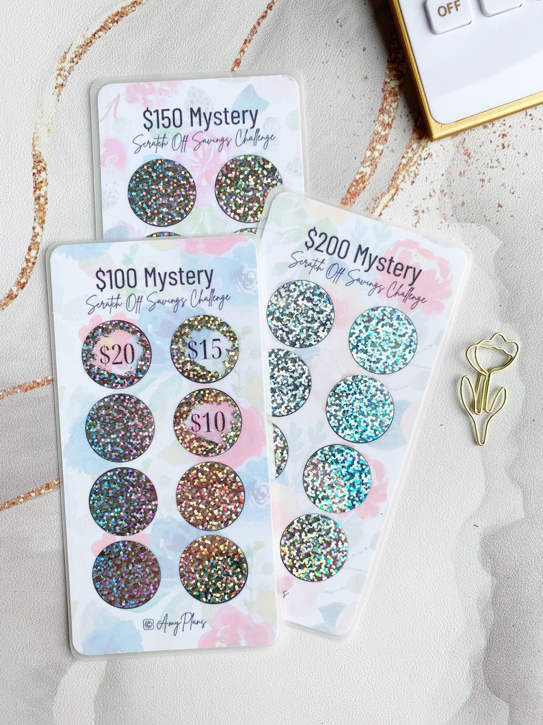 Mystery Scratch off Savings Tracker: Cash Envelope Challenge for Small ...