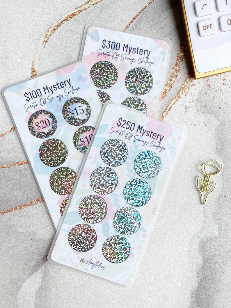Mystery Scratch off Savings Tracker: Cash Envelope Challenge for Small ...