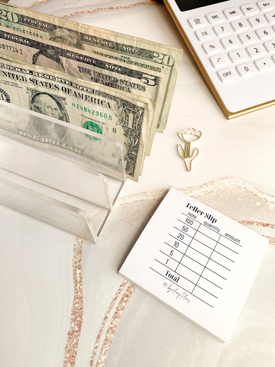 Teller Slip Post-it Pad 50 Count for Cash Stuffing Envelope Budgeting ...