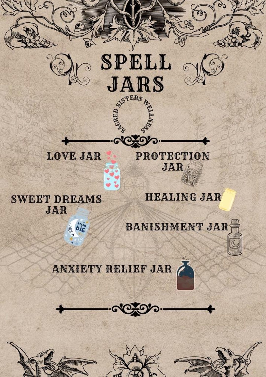 Spell Jars Witchcraft Supplies Love Jar Sweet Dreams Jar Protection Jar ...