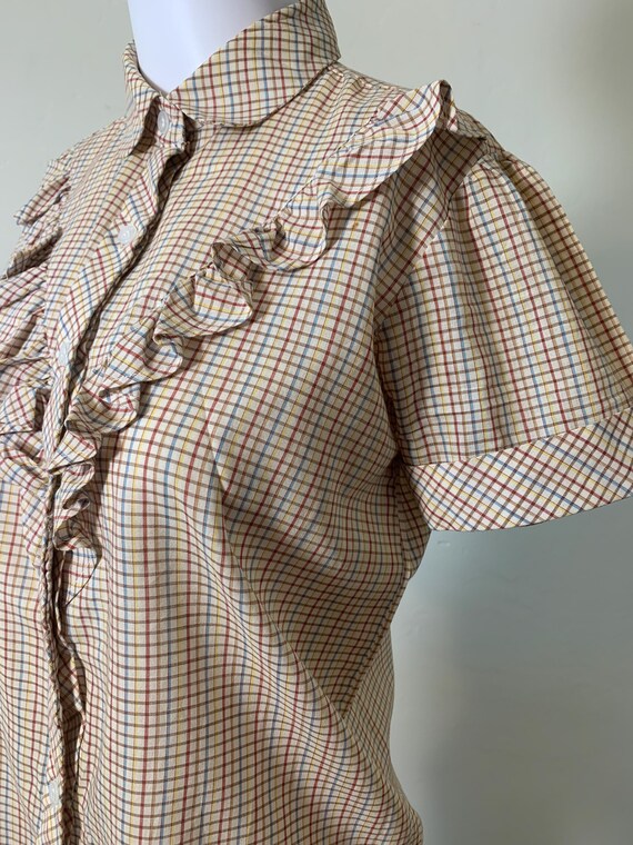 Peasant Prairie Plaid Ruffled blouse - Gem