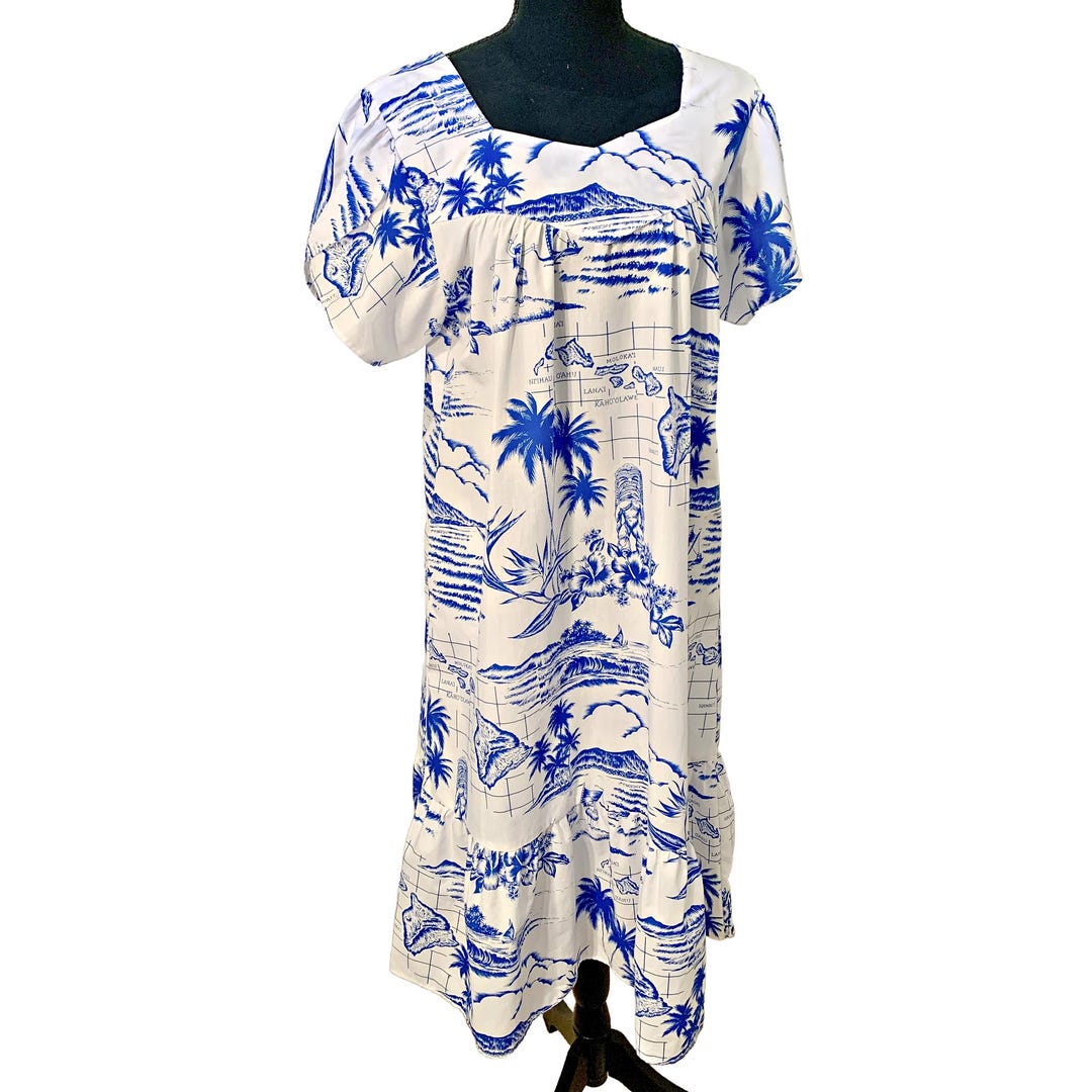 Vintage Kalena of Hawaii~ Housedress~lounge Dress~ Moo Moo~ Made in ...