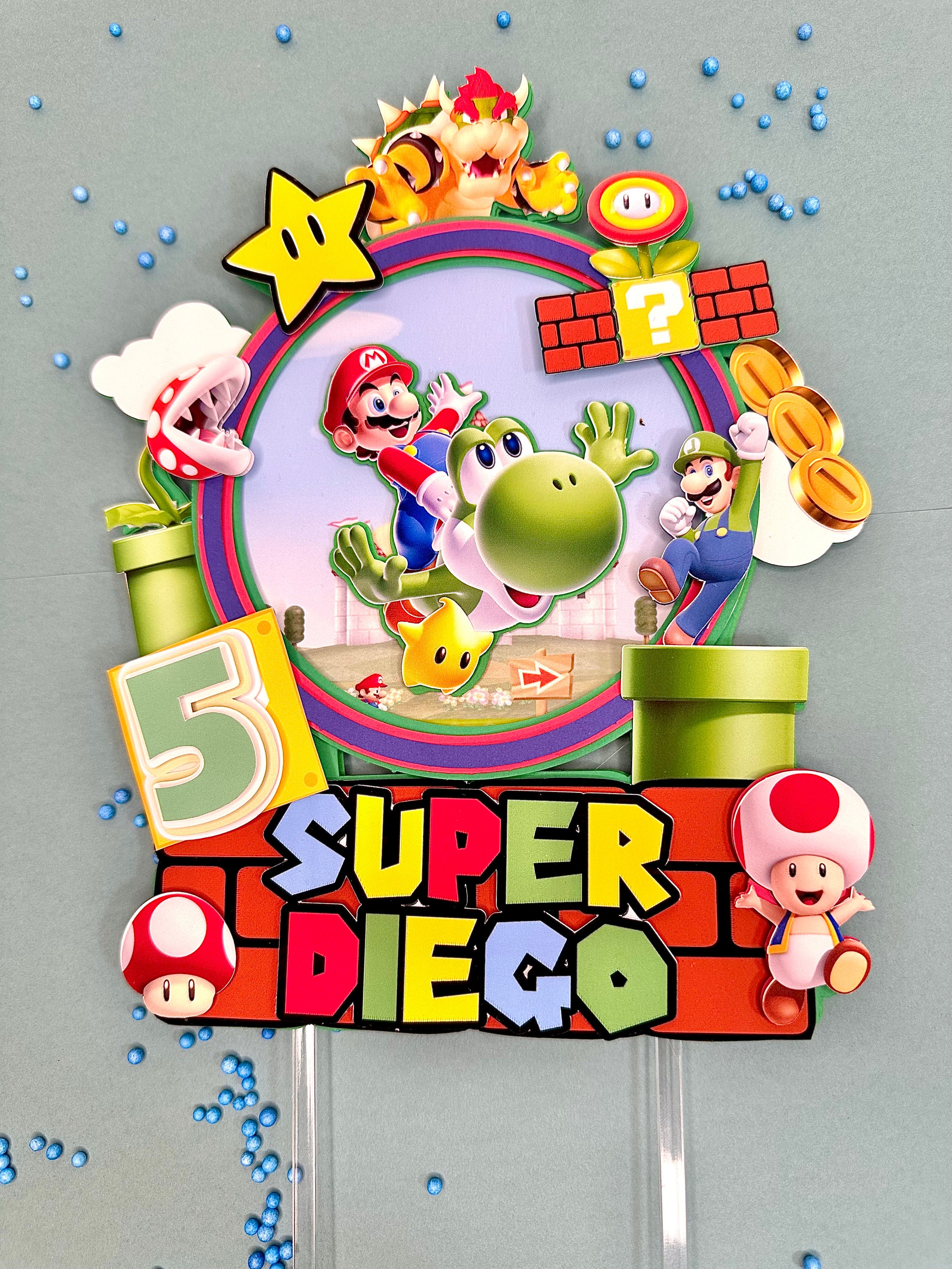 Super Mario Topper, Cake Topper, Super Mario Birthday Cake Topper ...