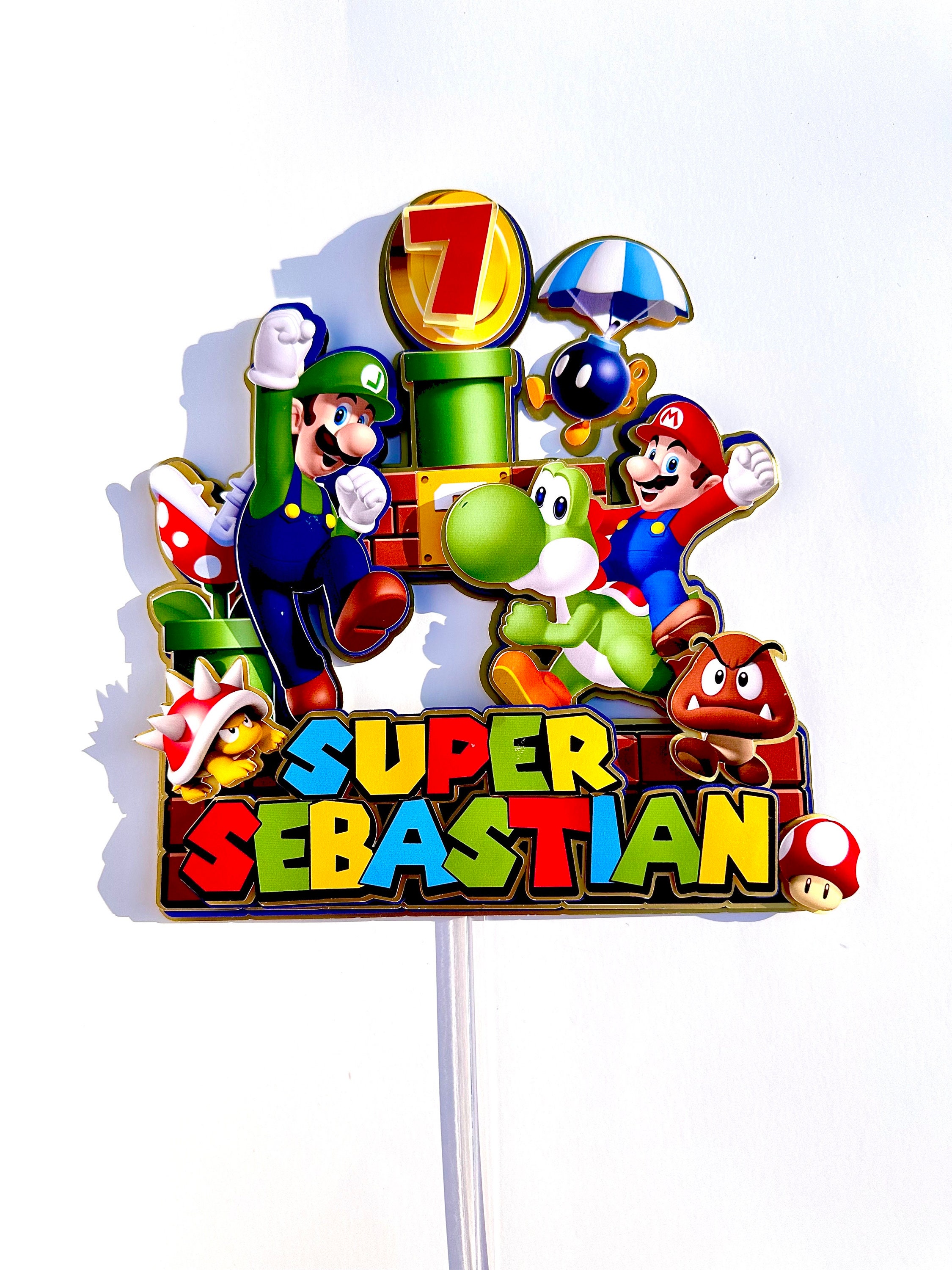 Super Mario Topper, Cake Topper, Super Mario Birthday Cake Topper ...