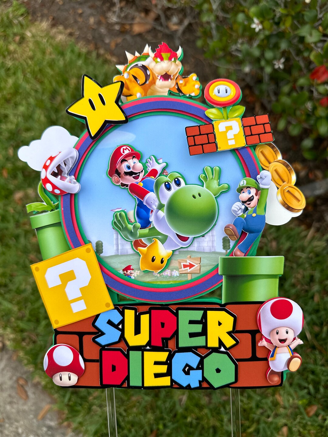 Super Mario Topper, Cake Topper, Super Mario Birthday Cake Topper ...