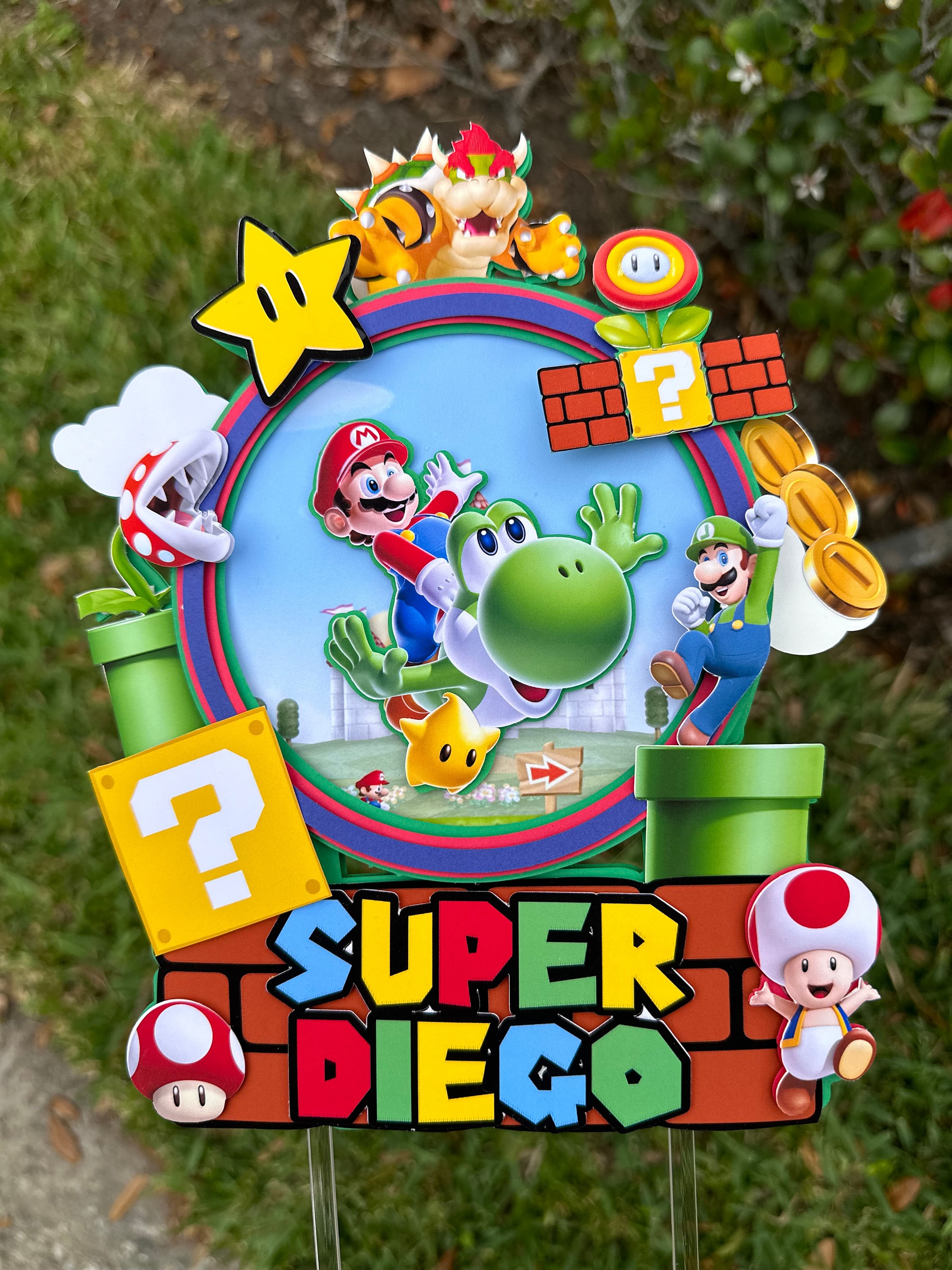 Super Mario Topper, Cake Topper, Super Mario Birthday Cake Topper ...