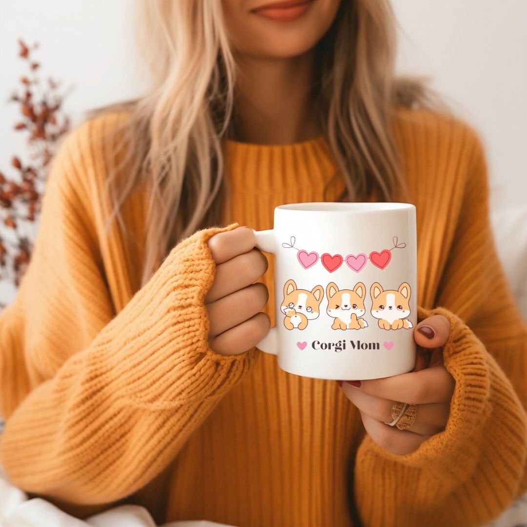 Adorable Kawaii Corgi Mom Mug Perfect Gift for Corgi Lovers Corgi Mug ...
