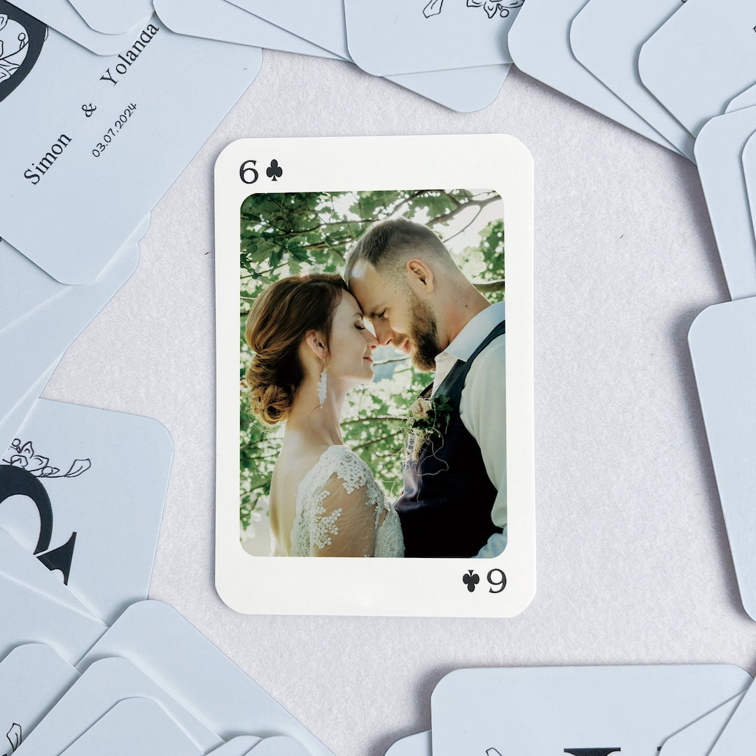Custom Wedding Playing Cards With Box, Couple's Photos Playing Cards ...
