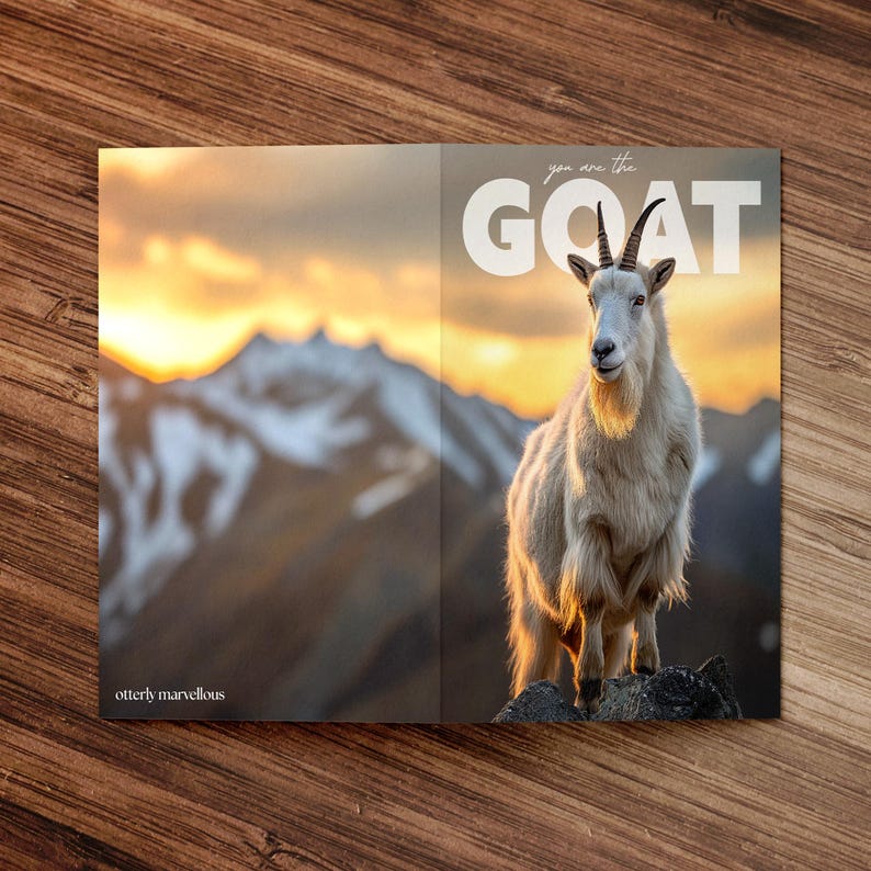 GOAT (greatest of All Time) Card - Mountain Goat Inspirational Wrap ...