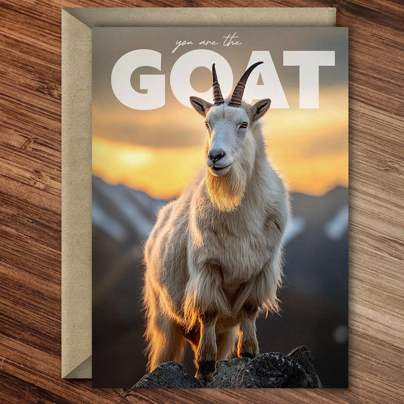 GOAT (greatest of All Time) Card - Mountain Goat Inspirational Wrap ...